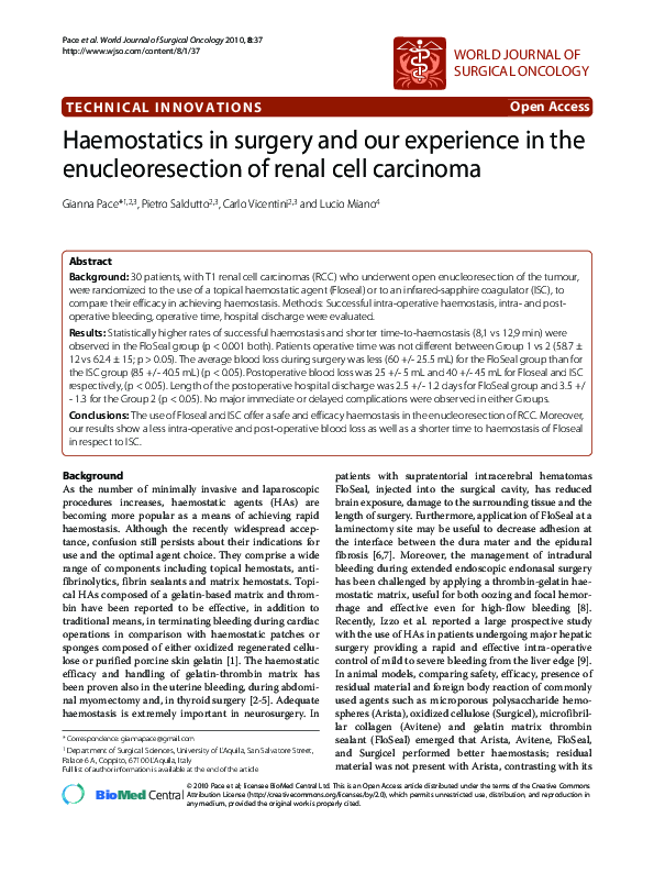 (PDF) Technical innovations Haemostatics in surgery and our experience ...