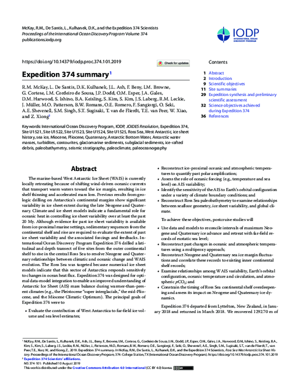 (PDF) Expedition 374 summary