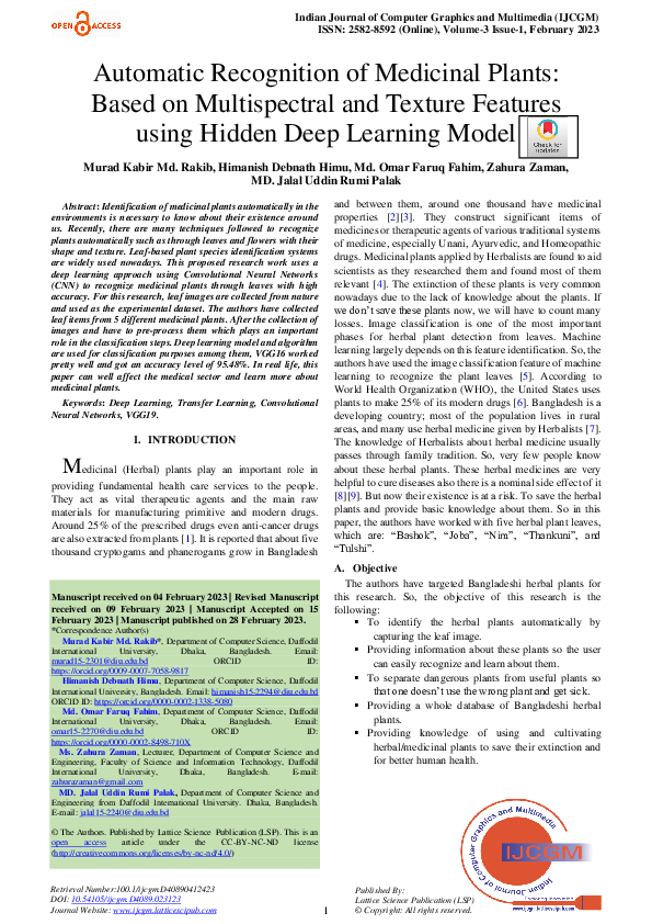 (PDF) Automatic Recognition of Medicinal Plants: Based on Multispectral and Texture Features ...