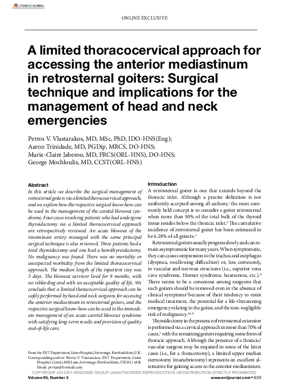 (PDF) A Limited Thoracocervical Approach for Accessing the Anterior ...