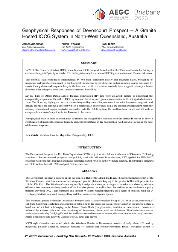 (PDF) Geophysical Responses of Devoncourt Prospect - A Granite Hosted ...