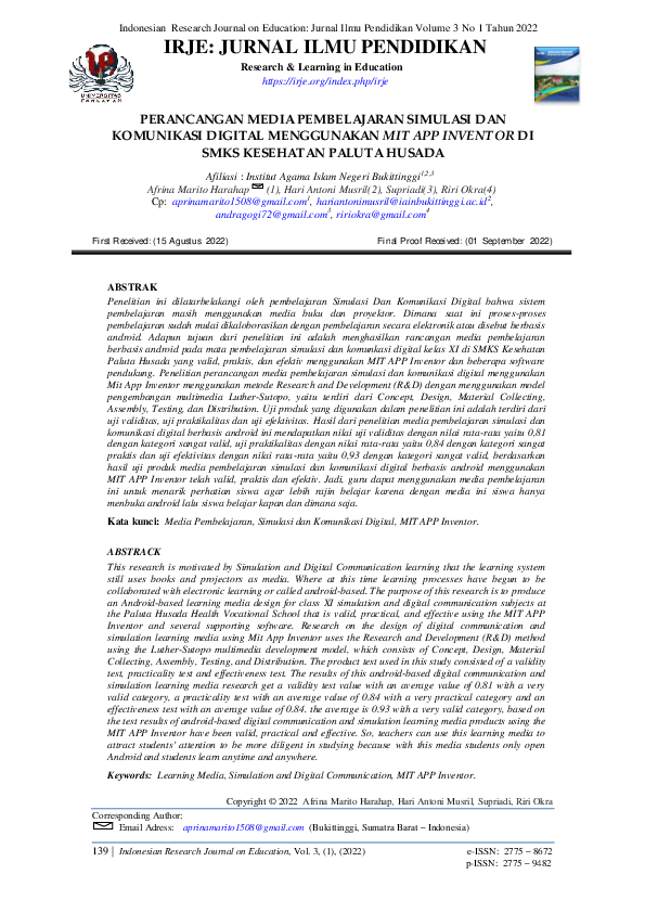 (PDF) Perancangan Media Pembelajaran Simulasi dan Komunikasi Digital Menggunakan Mit App ...