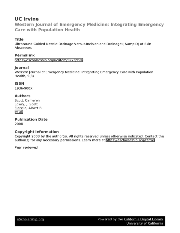 (PDF) Ultrasound-Guided Needle Drainage Versus Incision and Drainage (I ...