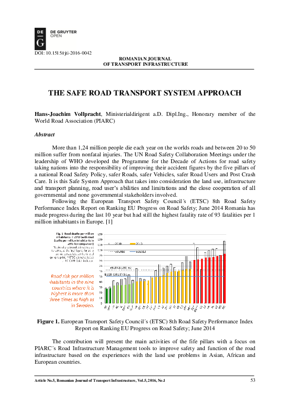 (PDF) The safe road transport system approach