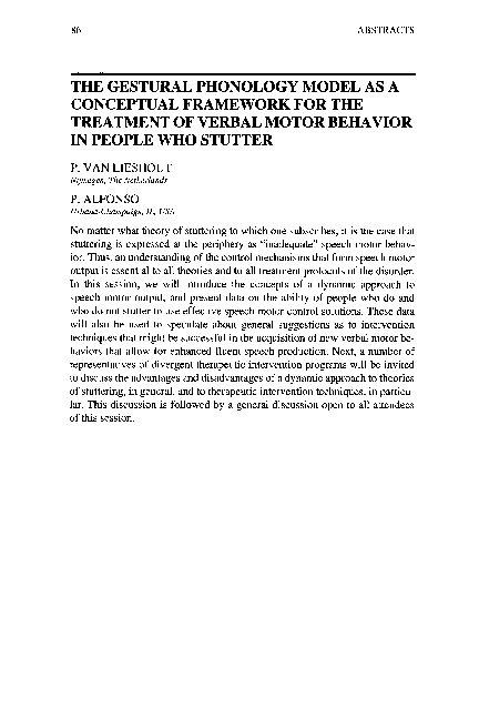 (PDF) The gestural phonology model as a conceptual framework for the treatment of verbal motor ...