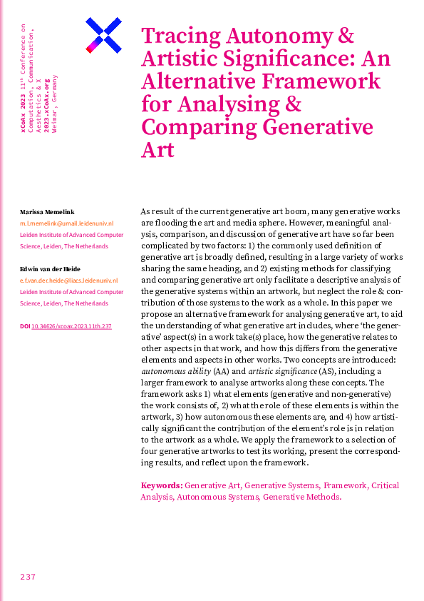 (PDF) Tracing Autonomy & Artistic Significance: An Alternative ...