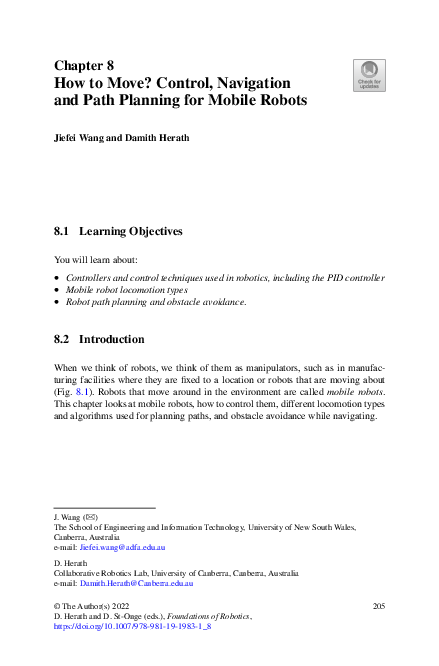(PDF) How to Move? Control, Navigation and Path Planning for Mobile Robots
