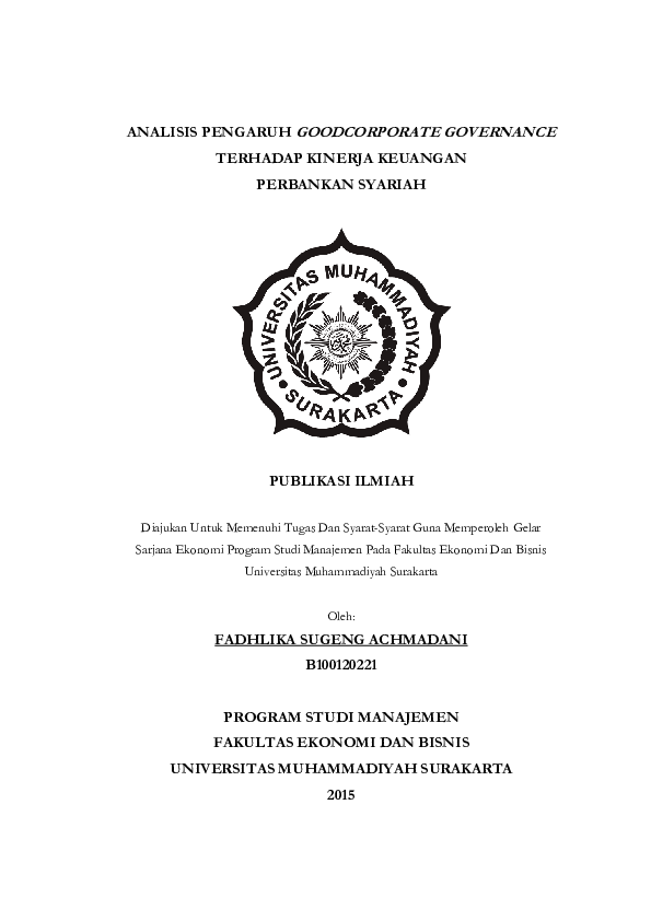 (PDF) Analisis Pengaruh Good Corporate Governance Terhadap Kinerja Keuangan Perbankan Syariah