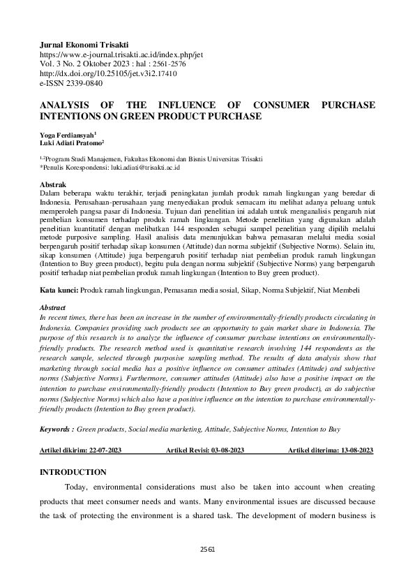 (PDF) Analysis of the Influence of Consumer Purchase Intentions on ...
