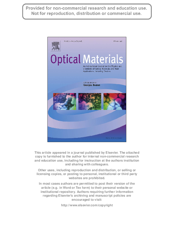 (PDF) The entrapment of organic dyes into sol–gel matrix: Experimental ...
