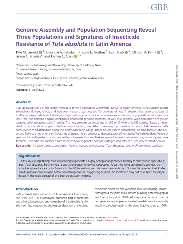 (PDF) Genome Assembly and Population Sequencing Reveal Three ...