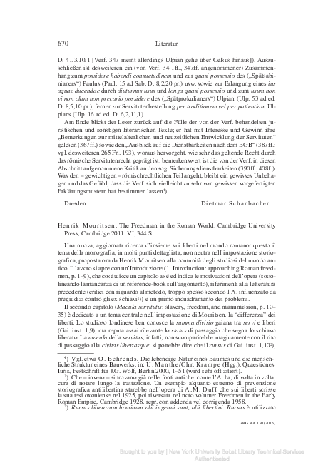 (PDF) Henrik Mouritsen, The Freedman in the Roman World