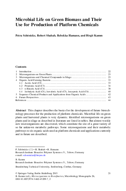 (PDF) Microbial Life on Green Biomass and Their Use for Production of ...