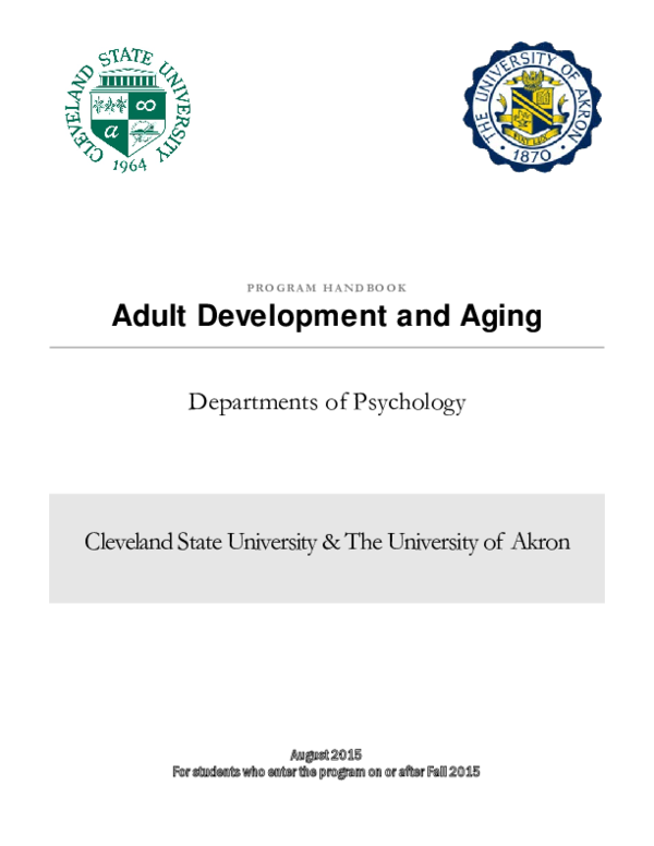 (PDF) Adult Development and Aging