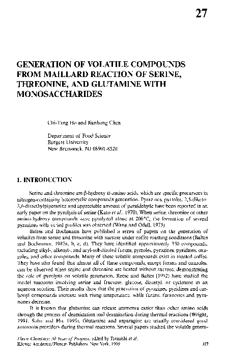 (PDF) Generation of Volatile Compounds from Maillard Reaction of Serine ...