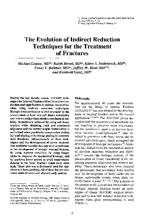 (PDF) The Evolution of Indirect Reduction Techniques for the Treatment ...