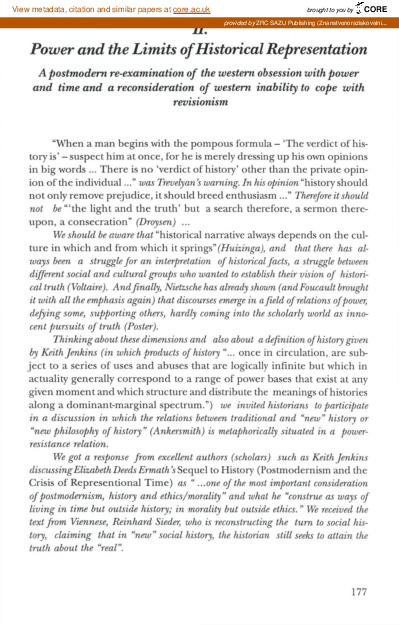 (PDF) Power and the Limits of Historical Representation
