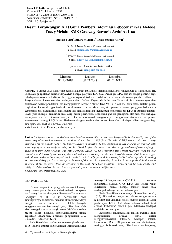 (PDF) Desain Perancangan Alat Guna Pemberi Informasi Kebocoran Gas ...