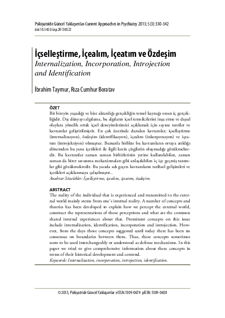 (PDF) Internalization, Incorporation, Introjection and Identification