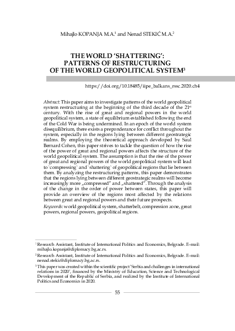 (PDF) The World 'Shattering': Patterns of Restructuring of the World ...