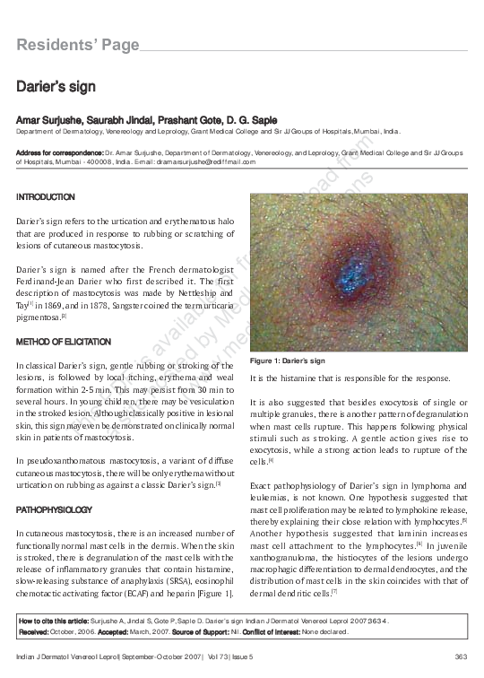 (PDF) Resident's Page-Darier's sign