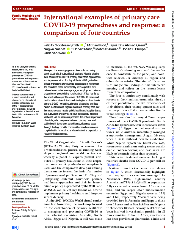 (PDF) International examples of primary care COVID-19 preparedness and ...