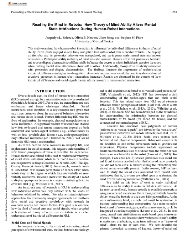 (PDF) Reading the Mind in Robots: How Theory of Mind Ability Alters ...