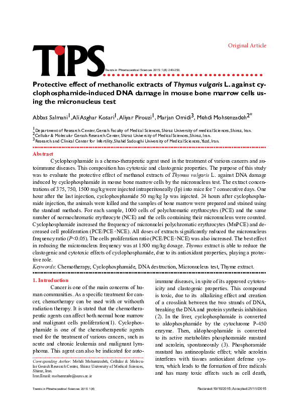 (PDF) Protective effect of methanolic extracts of Thymus vulgaris L ...