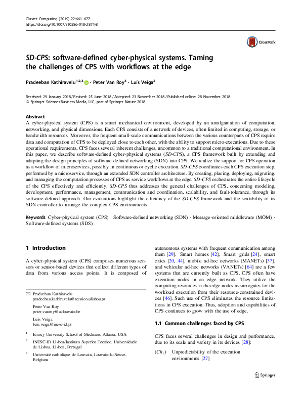 (PDF) SD-CPS: software-defined cyber-physical systems. Taming the challenges of CPS with ...