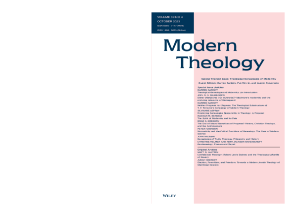(PDF) Special Themed Issue: Theological Genealogies of Modernity