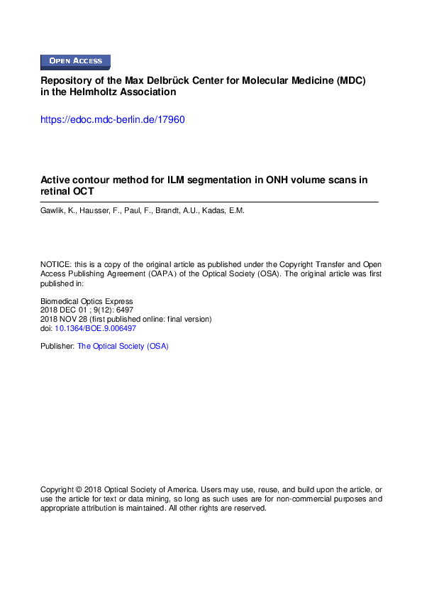 (PDF) Active contour method for ILM segmentation in ONH volume scans in ...