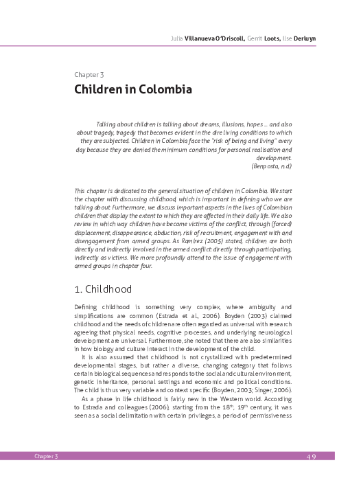(PDF) Chapter 3 Children in Colombia