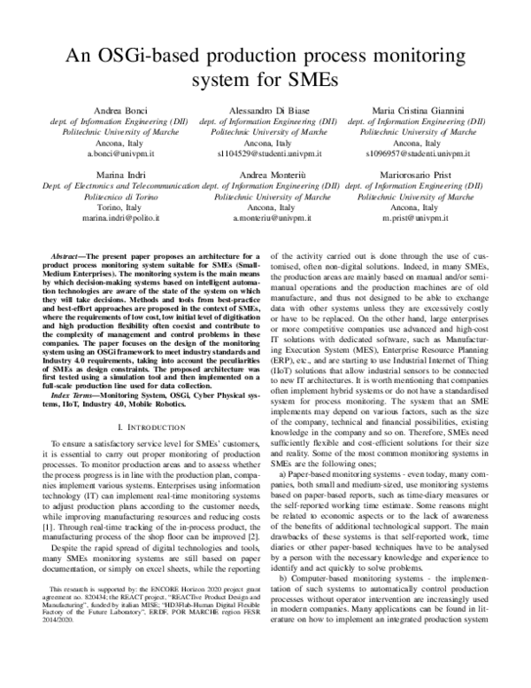 (PDF) An OSGi-based production process monitoring system for SMEs