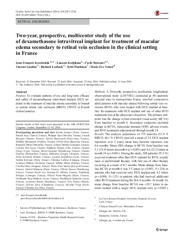 (PDF) Two-year, prospective, multicenter study of the use of ...