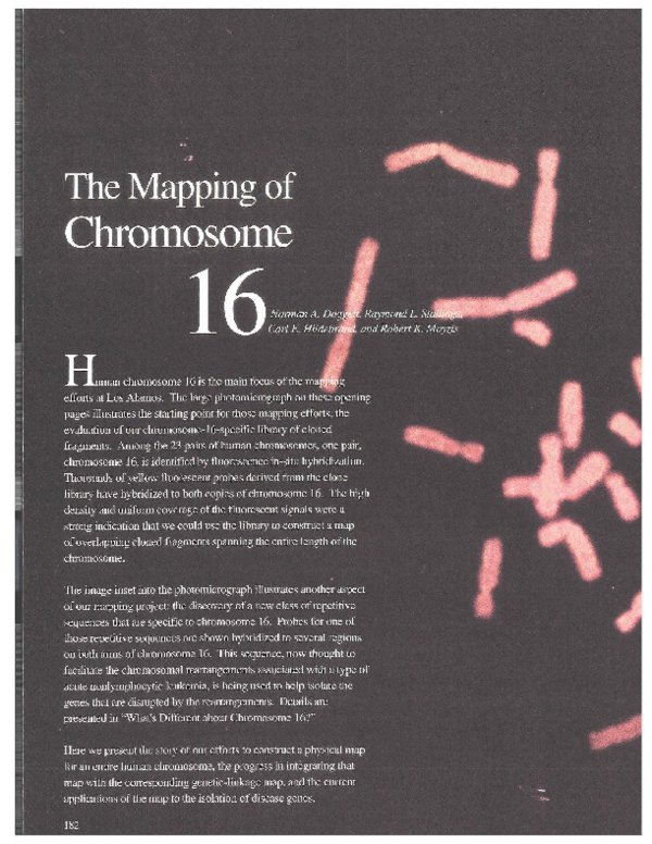 (PDF) 2: "The Mapping of Chromosome 16