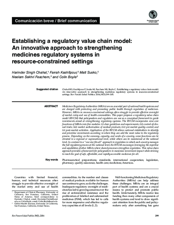 (PDF) Establishing a regulatory value chain model: An innovative ...