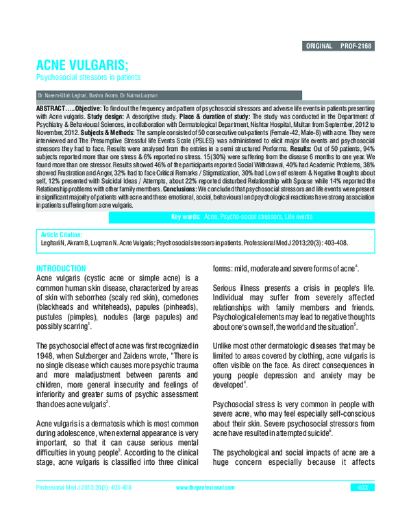 (PDF) Acne Vulgaris