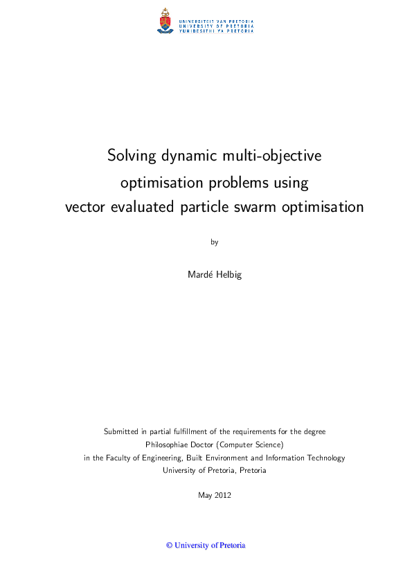 Pdf Solving Dynamic Multi Objective Optimisation Marde Helbig
