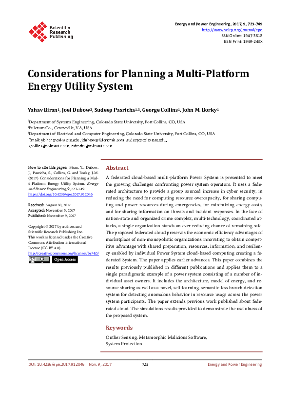 (PDF) Considerations for Planning a Multi-Platform Energy Utility ...