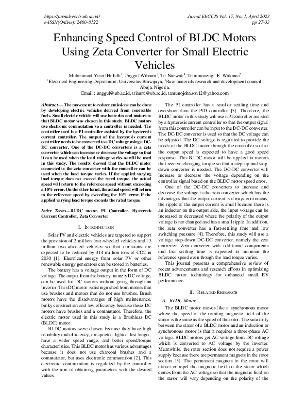 (PDF) Enhancing Speed Control of BLDC Motors Using Zeta Converter for ...