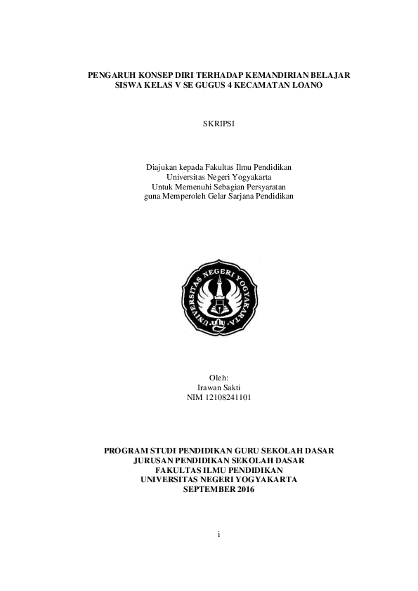 (PDF) Pengaruh Konsep Diri Terhadap Kemandirian Belajar Siswa Kelas V ...