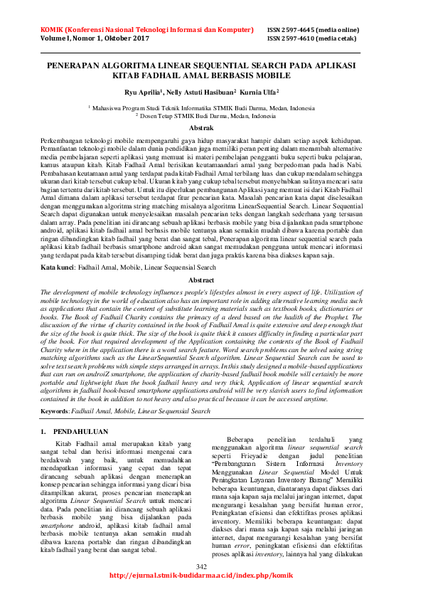 (PDF) Penerapan Algoritma Linear Sequential Search Pada Aplikasi Kitab ... (PDF) Penerapan Algoritma Linear Sequential Search Pada Aplikasi Kitab ...