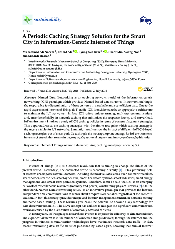 (PDF) A Periodic Caching Strategy Solution for the Smart City in ...