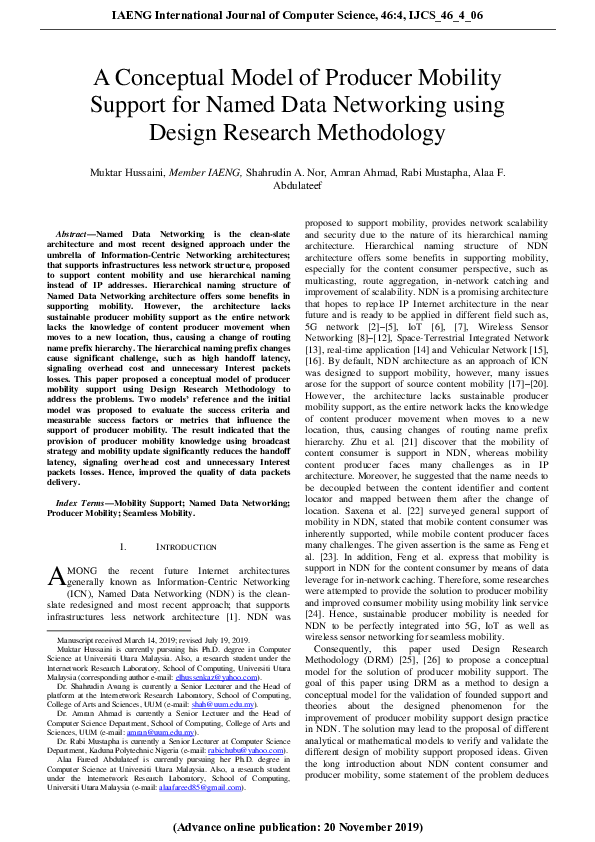 (PDF) A Conceptual Model of Producer Mobility Support for Named Data Networking using Design ...