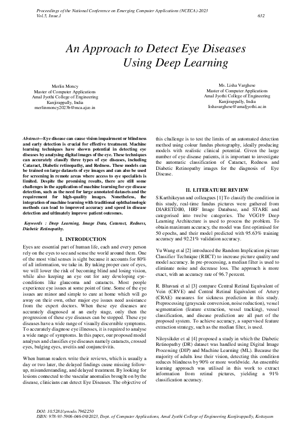 (PDF) An Approach to Detect Eye Diseases Using Deep Learning