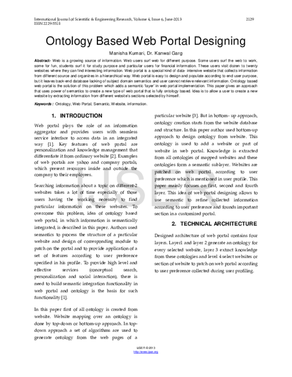 (PDF) Ontology Based Web Portal Designing