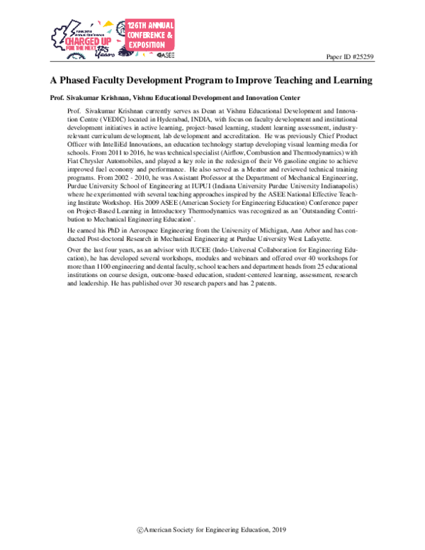 (PDF) A Phased Faculty Development Program to Improve Teaching and Learning