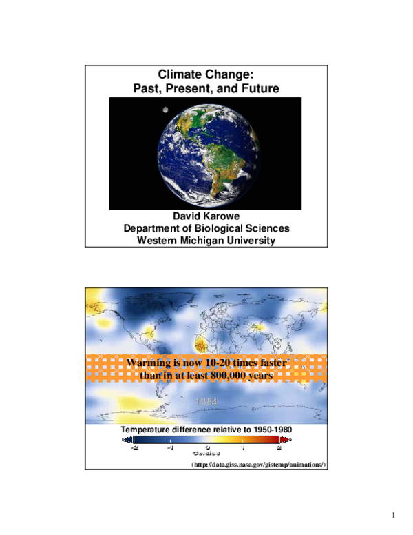 (PDF) Climate Change: Past, Present, and Future