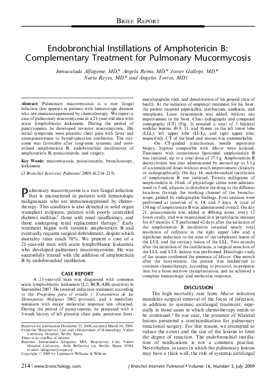 (PDF) Endobronchial Instillations of Amphotericin B: Complementary ...