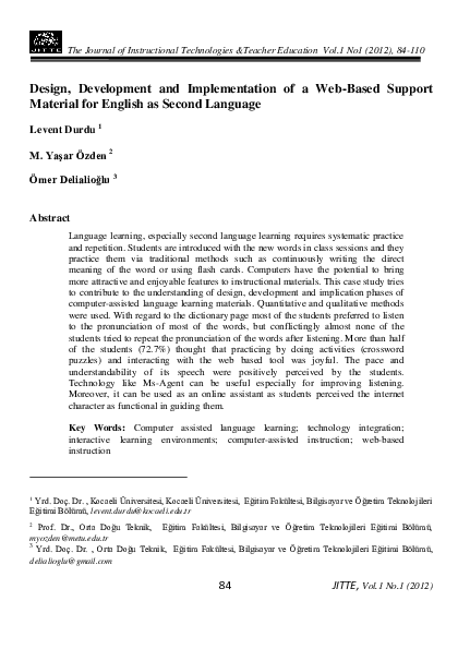 (PDF) Design, Development and Implementation of a Web-Based Support Material for English as ...